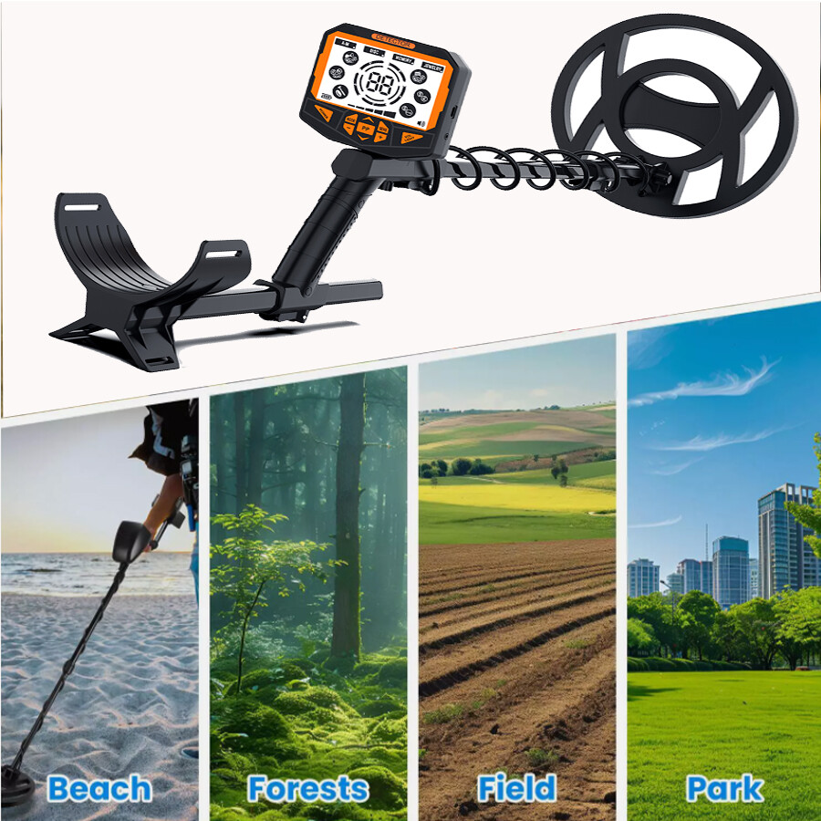 LCD Waterproof Metal Detector Professional Rechargeable Gold Detector ...