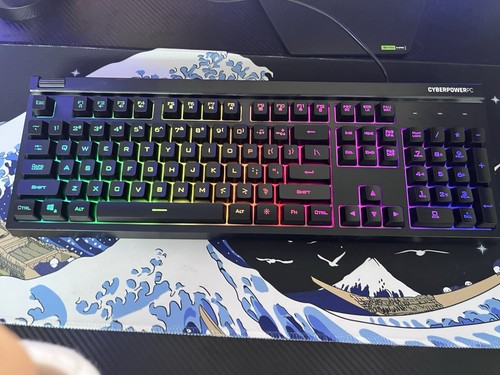 Cyberpower PC Play Ready 02 NOHI Wired Gaming Keyboard Black USB KB-161 ...