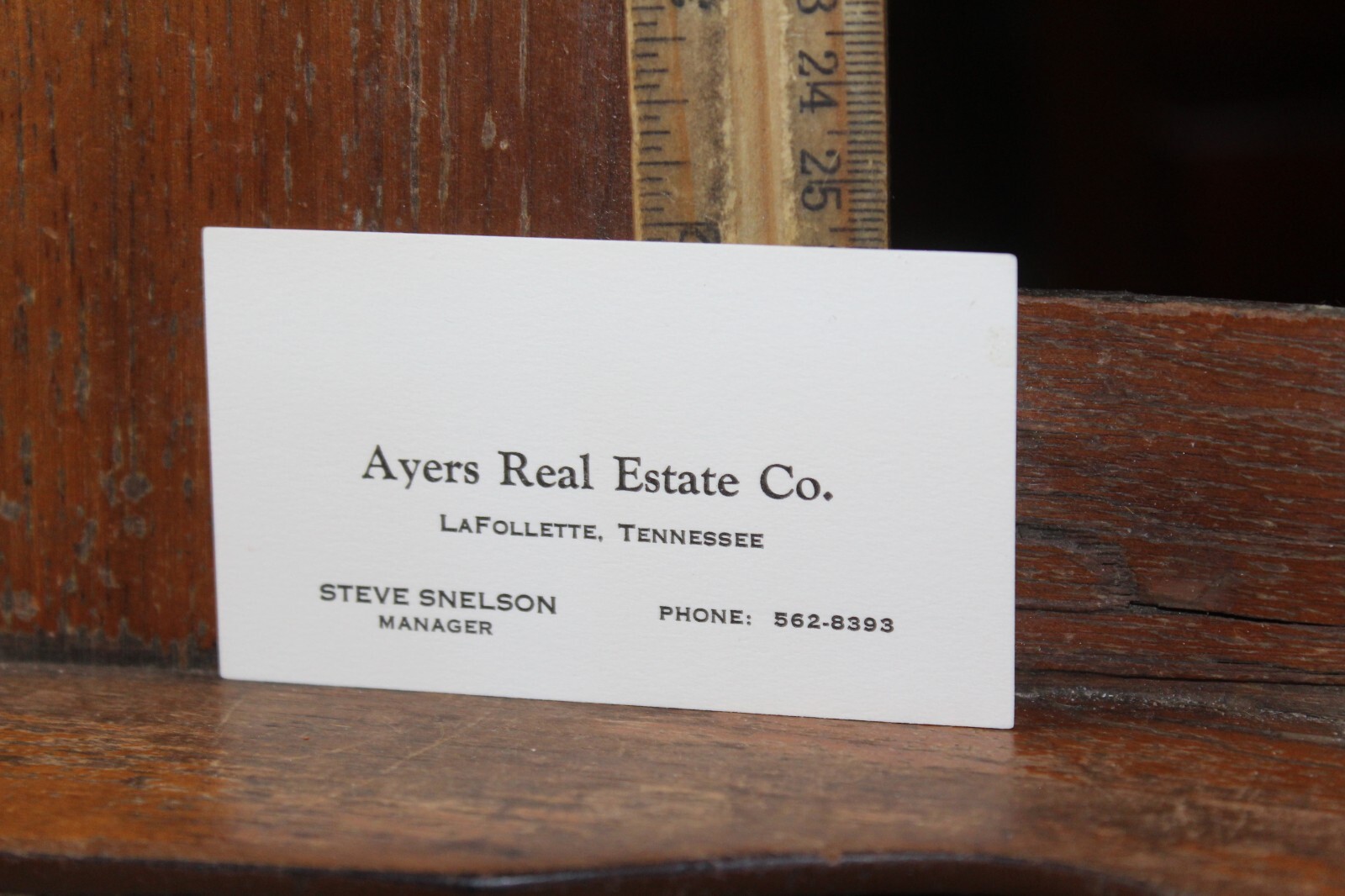 Vintage Business Card Ayers Real Estate Steve Snelson LaFollette TN | eBay