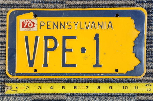 1965 1966 1967 1968 1969 1970 PA Pennsylvania License Plate Low Number ...