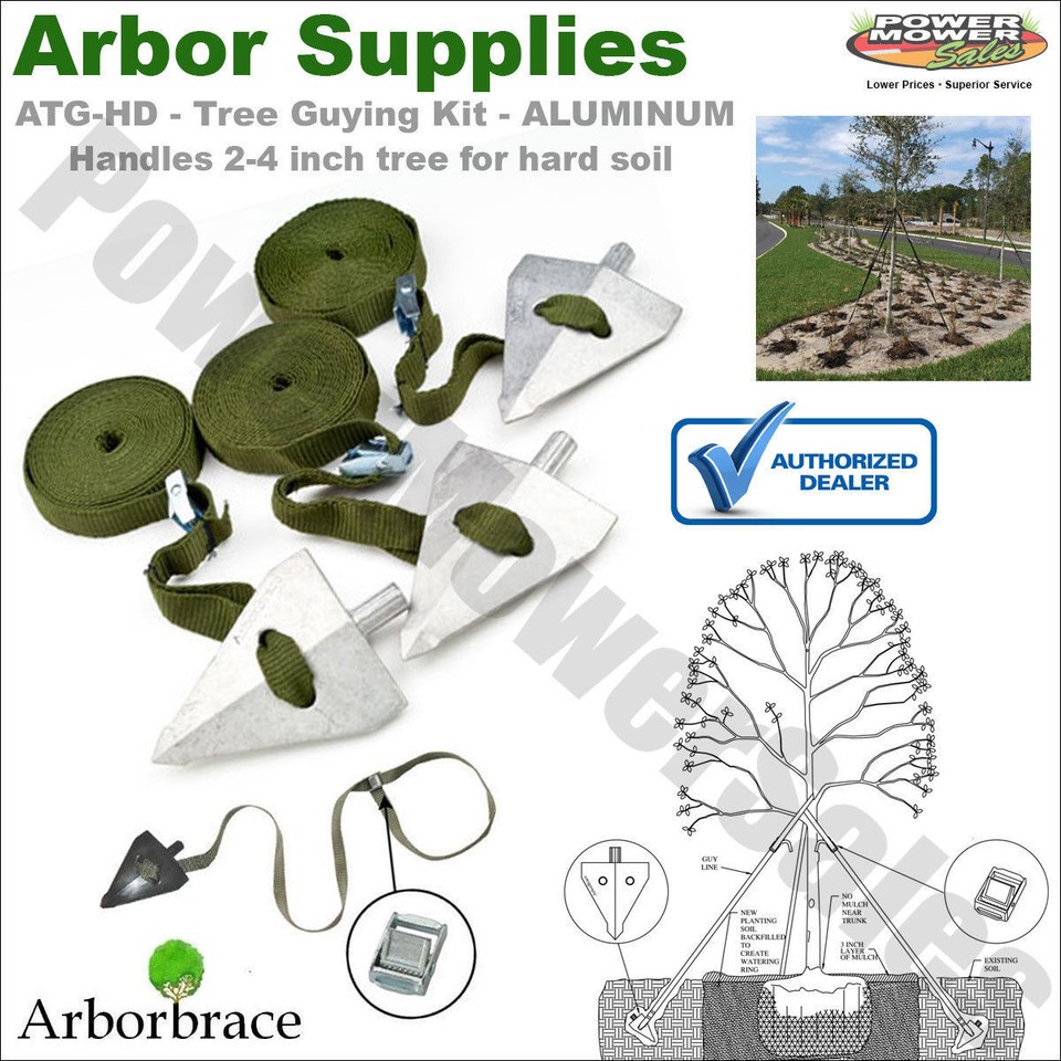 ATG-HD Arbor supplies Tree Guying Kit, Aluminum - Small trees 2-4" in ...