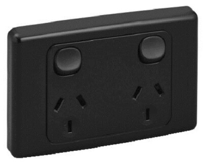 Clipsal 2000-SERIES TWIN SWITCHED SOCKET 2-Pole 10A 250V 3-Pin ...