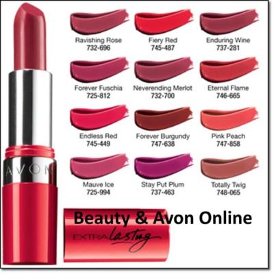 Avon EXTRA LASTING Lipstick ~ ENDLESS RED **Beauty & Avon Online** | eBay