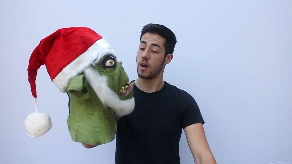 Ghoulish Productions Green Santa Latex Face Mask Horror Halloween ...