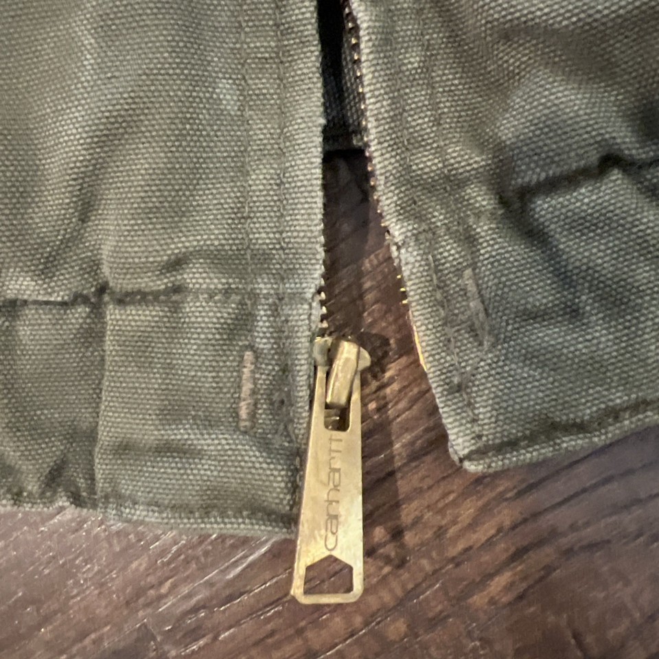 Vintage Carhartt Detroit Jacket Blanket Lined Moss Green No Size Tag XL ...