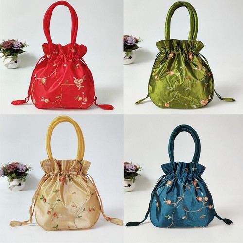 Top Handle Women Flower Handbags Embroidered Flower Jewelry Bag Women ...