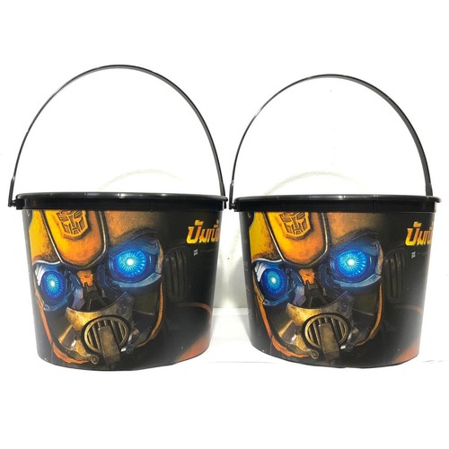 2Pcs Bumblebee Theatres Movie 2018 Transformers Plastic Buckets Popcorn ...