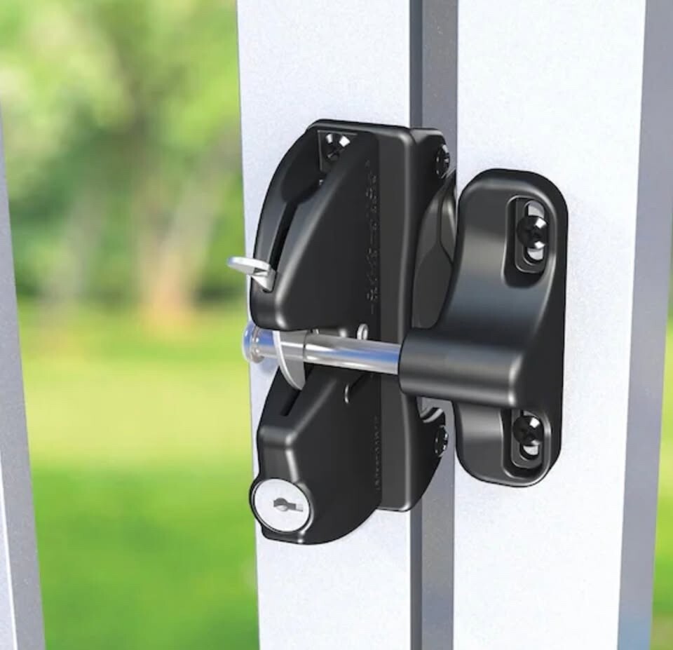 Key-Lockable Gate Latch, D & D Technology, Black | eBay