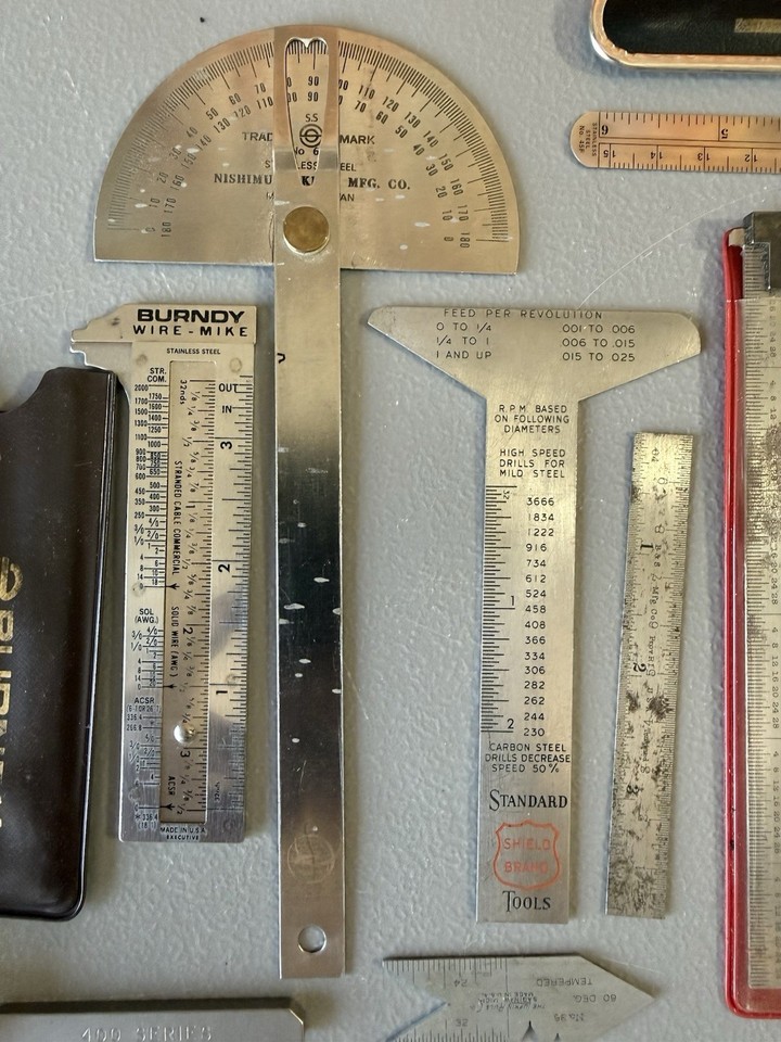 Huge Lot Vintage Machinists Machining Tools Calipers Micrometer Ruler ...