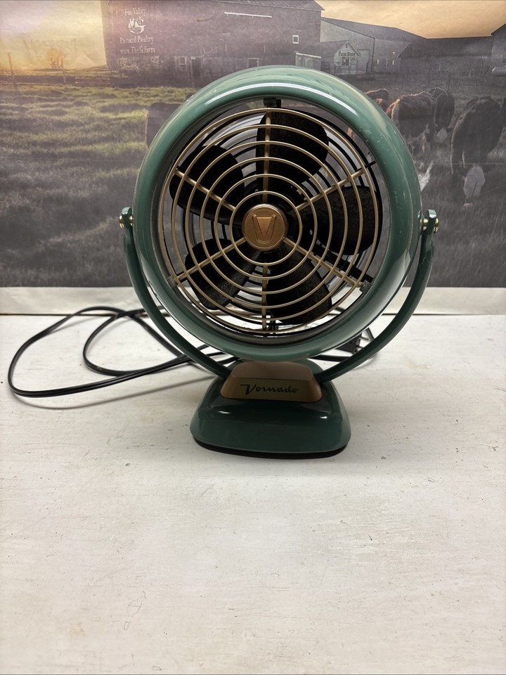 Vornado VFAN Mini Classic Vintage Retro Green Desk Fan, 2 Speed, Quiet ...