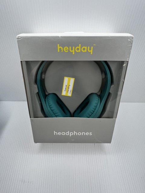 Heyday Wired On-Ear Padded Headphones Built In Microphone Bright Teal ...