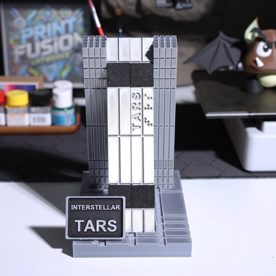 Interstellar Movie TARS Robot Figure Custom 3D Printed Model Gunmetal ...