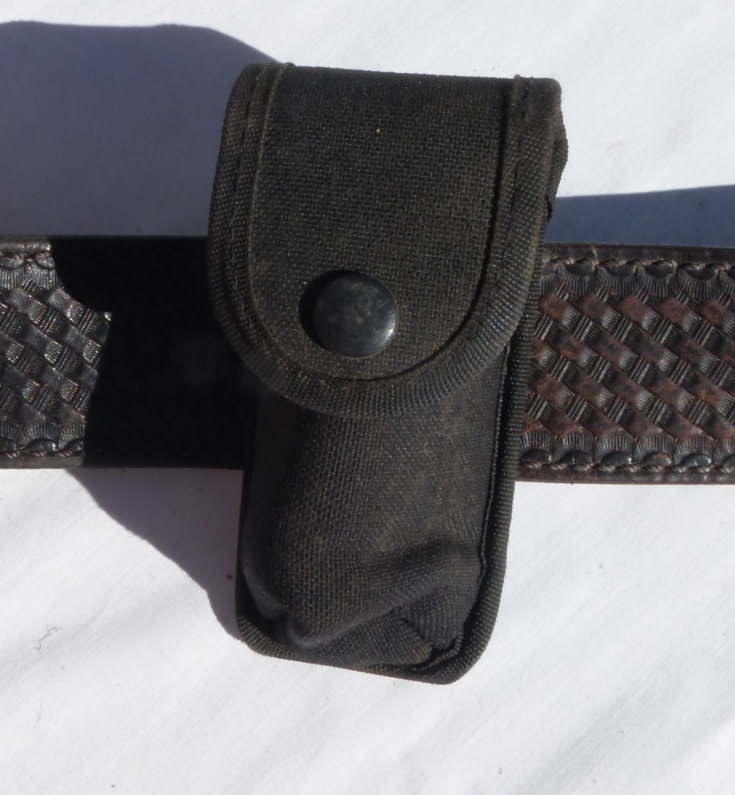 Bianchi B2C 40 Leather Sam Brown Belt Galls Handcuff Case Radio Case ...