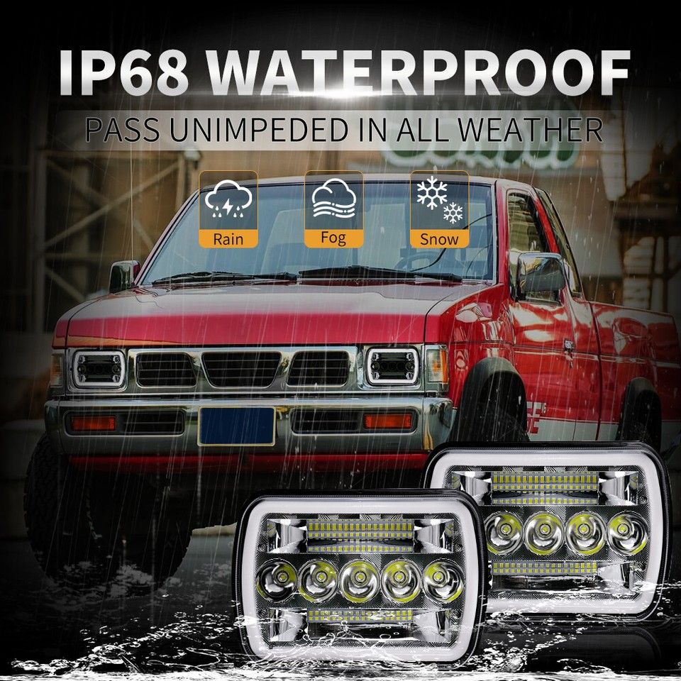 2PCS For 82-93 Chevy S10 Blazer GMC S15 7X6" 5X7" LED Headlights Halo ...