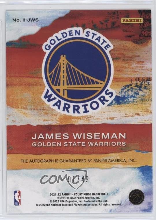 2021-22 Panini Court Kings Impressionist Ink Ruby /49 James Wiseman #II ...