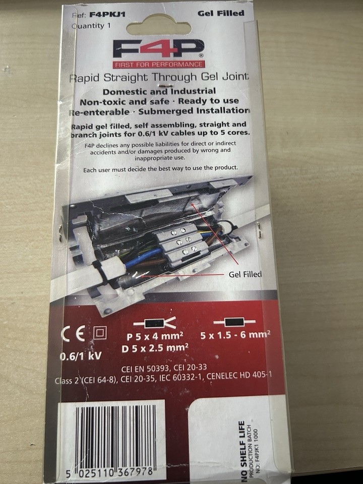 F4P 150mm x 56mm x 30mm Rapid Straight Through Gel Cable Joint F4PKJ1 ...