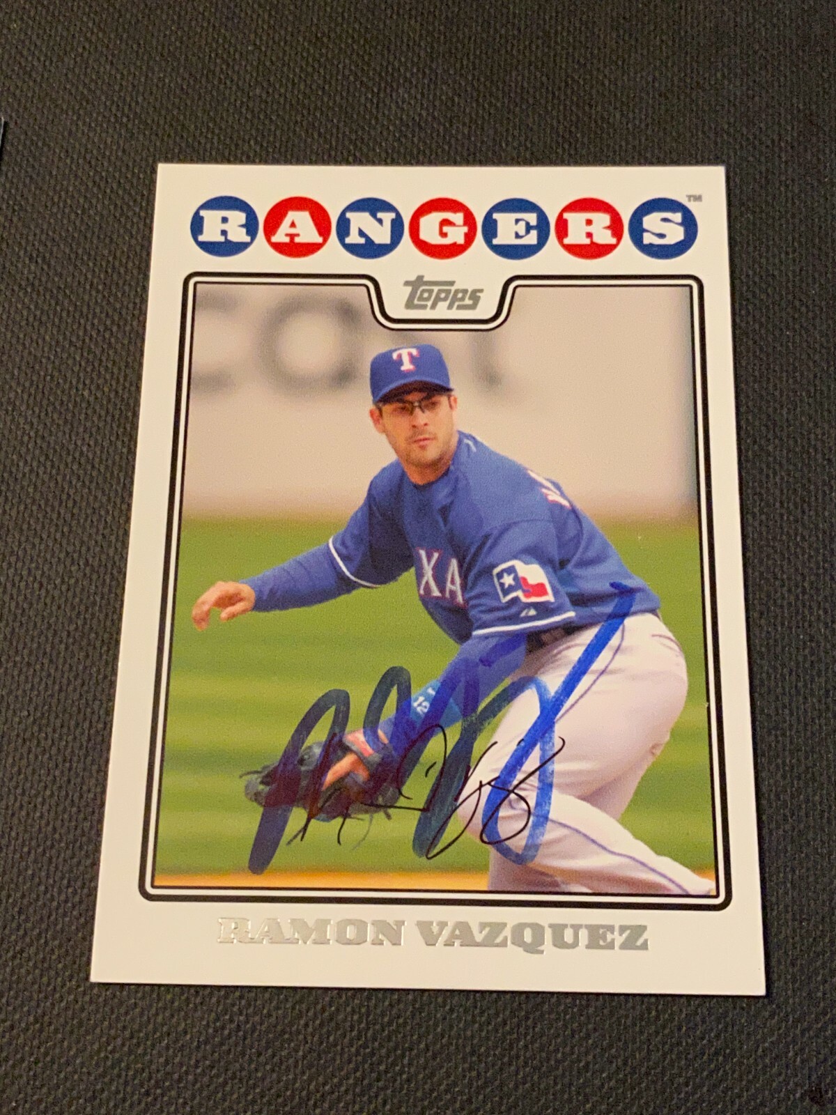 Ramon Vasquez Signed 2008 Topps Card Auto Texas Rangers Autograph ...