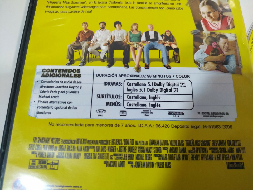 Pequeña Miss Sunshine Greg Kinnear Steve Carell DVD + Extras, Spanisch ...