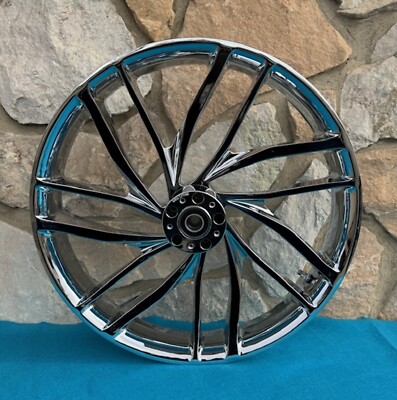 21X3.5 RISE CHROME DUAL DISC 21 FRONT WHEEL FOR HARLEY TOURING BAGGERS ...