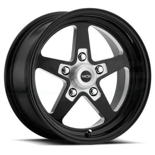 17x4.5 Vision 571 Sport Star II 5x115 -24 Black Milled Wheels Rims Set ...