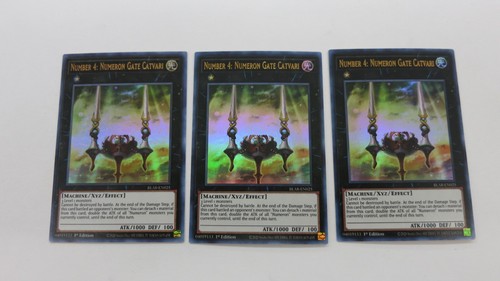 3x NUMBER 4 NUMERON GATE CATVARI XYZ 1ST BLAR-EN025 ULTRA YUGIOH NM ...