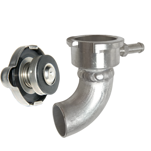 Universal Aluminum Weld On Radiator Filler Neck Kit 90-Degree Coolant ...