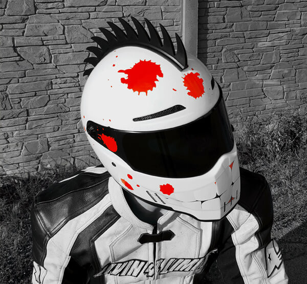 Cascos Mohawk Motorcycle 1 Pair Plastic Unisex White Mohawk Helmet