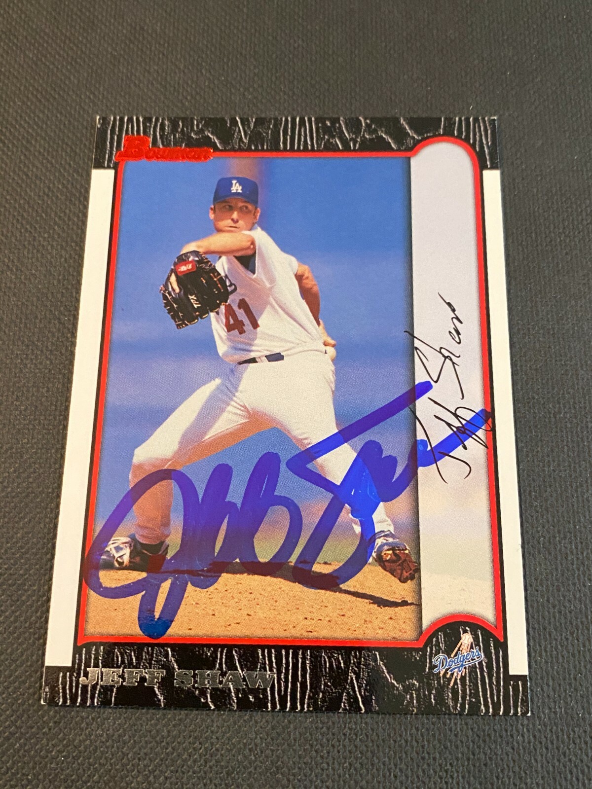 Jeff Shaw Signed 1999 Bowman Card Auto Los Angeles Dodgers Autograph ...