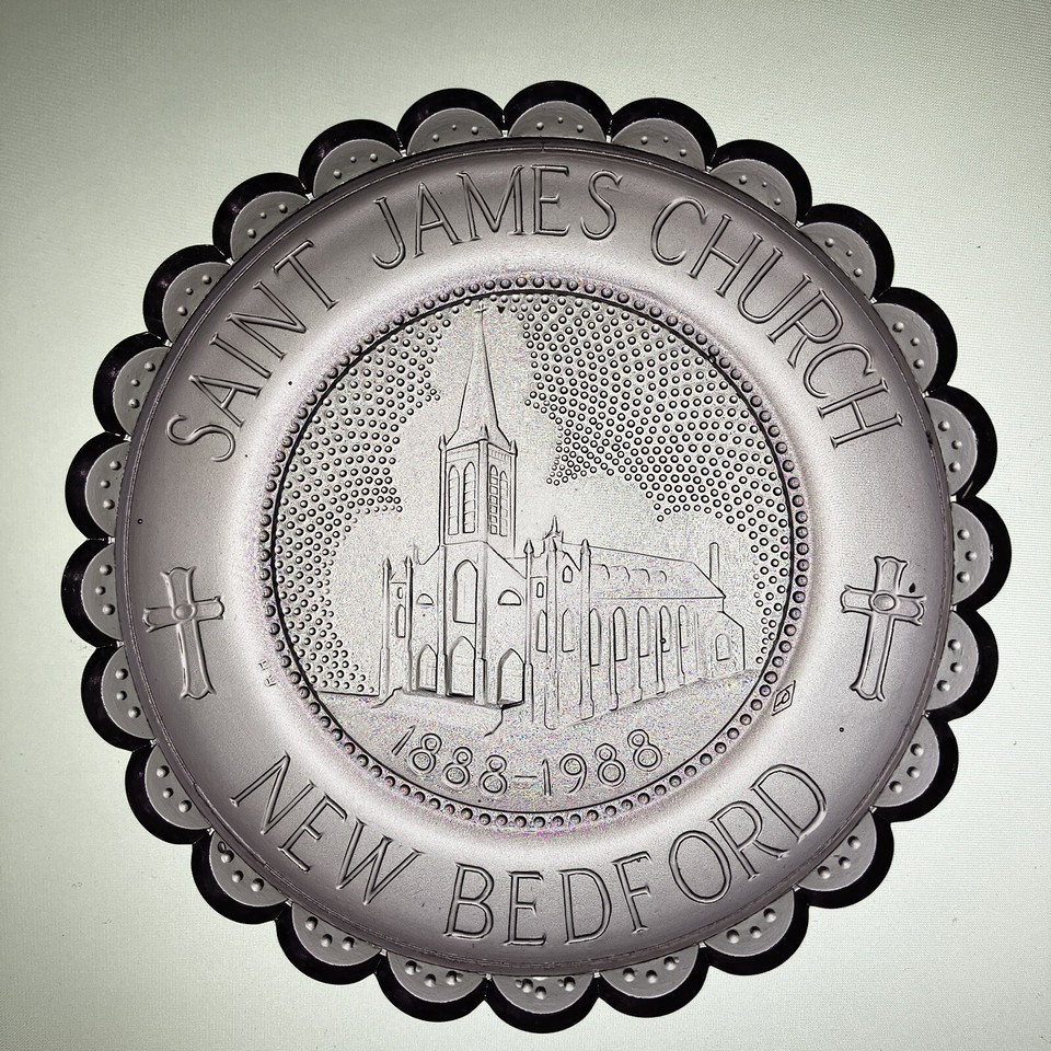 New Bedford MA St James Church Massachusetts Amethyst Pairpoint Glass ...