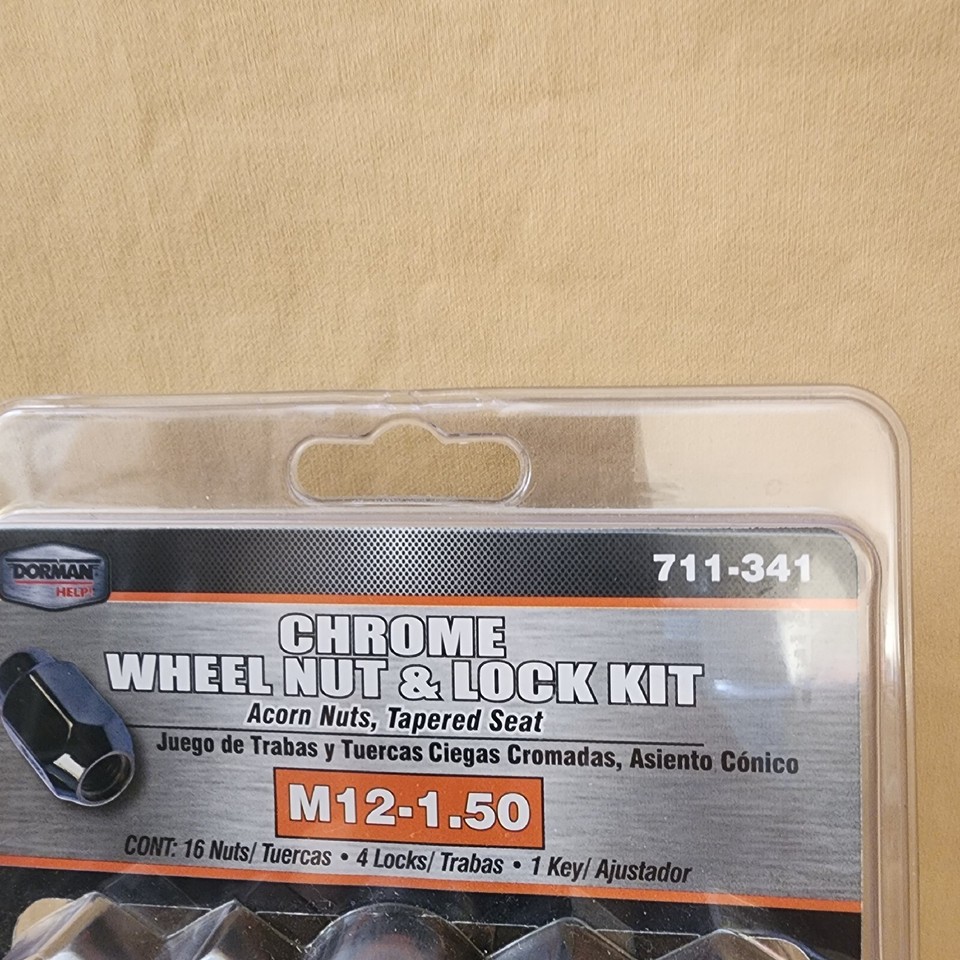Dorman 711-341 Chrome Wheel Nut & Lock Kit - M12-1. 50 - 4 Locks, 16 ...