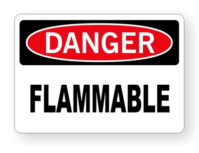 DANGER - Flammable Vinyl Decal / Sticker / Fire Safety Paint Cabinet ...