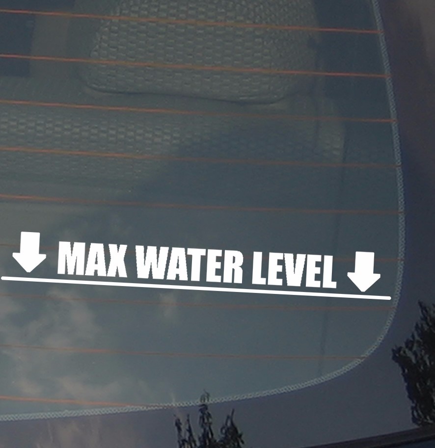 x2 / Two Pack Max Water Level Sticker Decal Off Road Vehicle Truck SUV ...