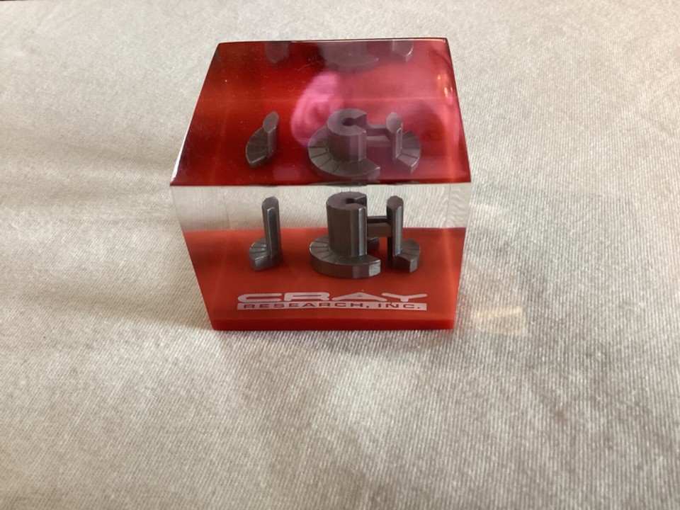 Cray Research Inc Supercomputer Paperweight with model of Cray XMP ...