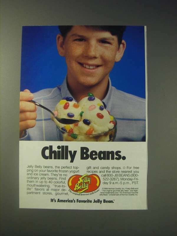 1989 Jelly Belly Jelly Beans Ad - Chilly Beans | eBay