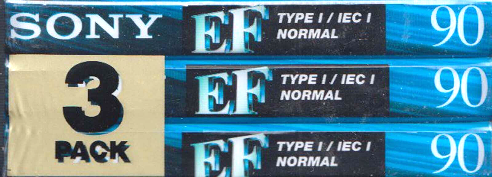 SONY EF90 Pack 3 Audio Cassette tapes. Brand new in unopened pack ...