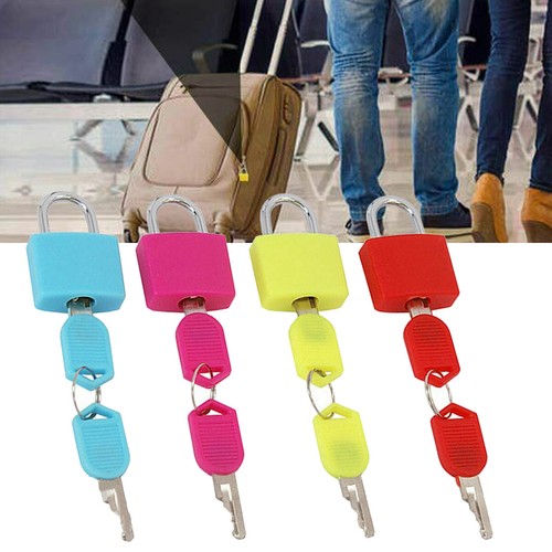 4Pcs Small Coloured Brass Padlocks Lock Travel Luggage Bag Suitcase ...