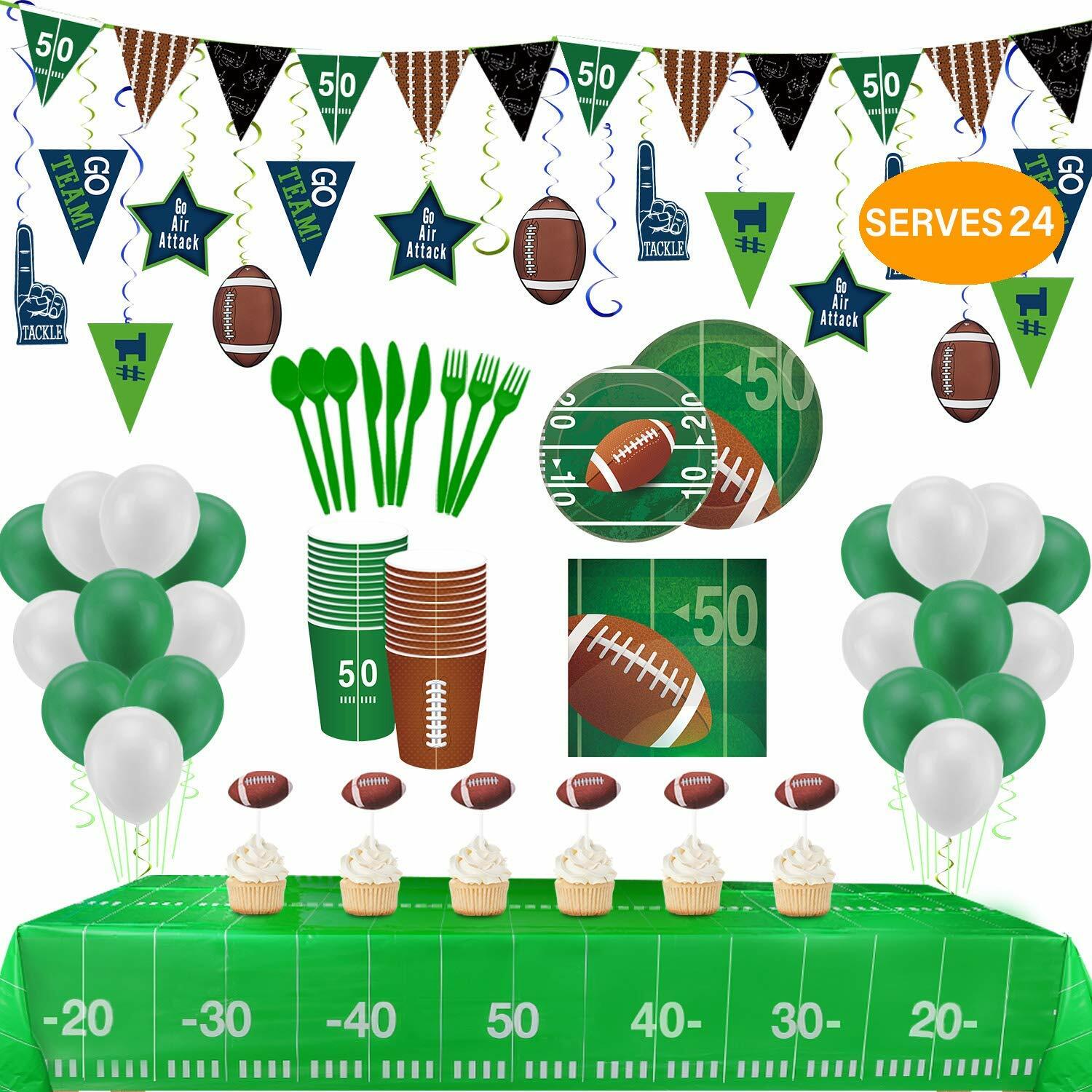 Football Party Supplies and Decorations Set (Serves 24) | eBay
