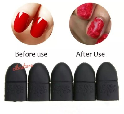 10PC Nail Polish Soak Off Cap Acetone Removal Nails Reusable Silicone ...