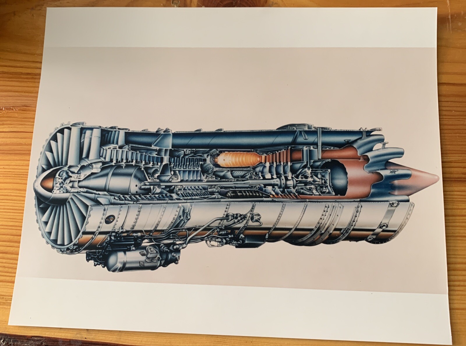 Pratt & Whitney JT8D Engine Color Print of Painting in the Style Of ...