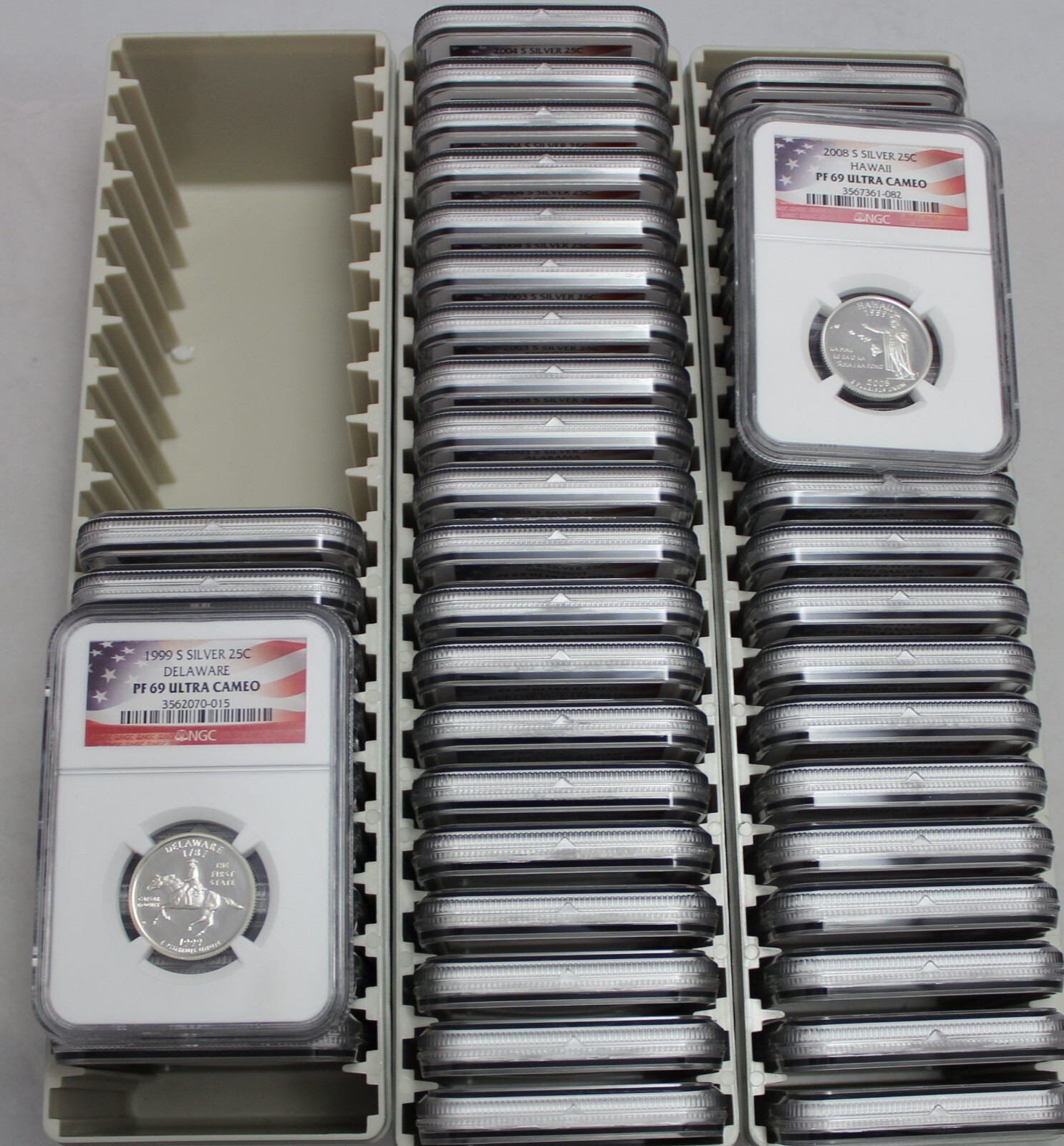 1999-2008 S Complete Set Silver State Quarters NGC Slabbed Proof 69 ...