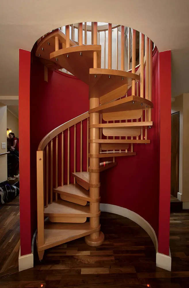 Indoor Spiral Staircase Kit Made Entirely of Solid Wood Diameter 1.2m ...
