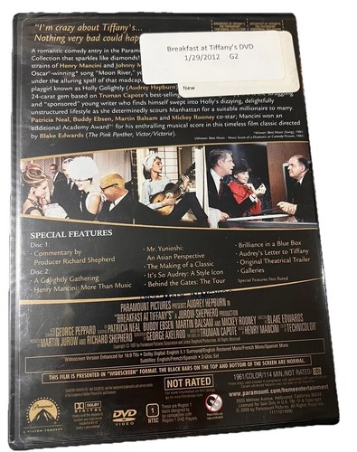 Breakfast at Tiffanys (2009, 2-DVDs) Paramount Centennial Collection ...