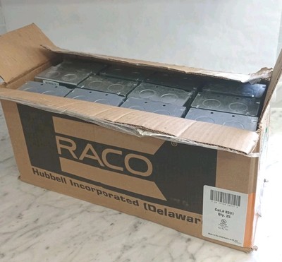 24 Hubbell Raco Outlet Boxes #231 4" Square 2 1/8" Deep 30.3 cu in ...