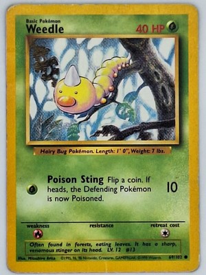 Weedle - 69/102 - Base Set - Pokemon Card - HP | eBay