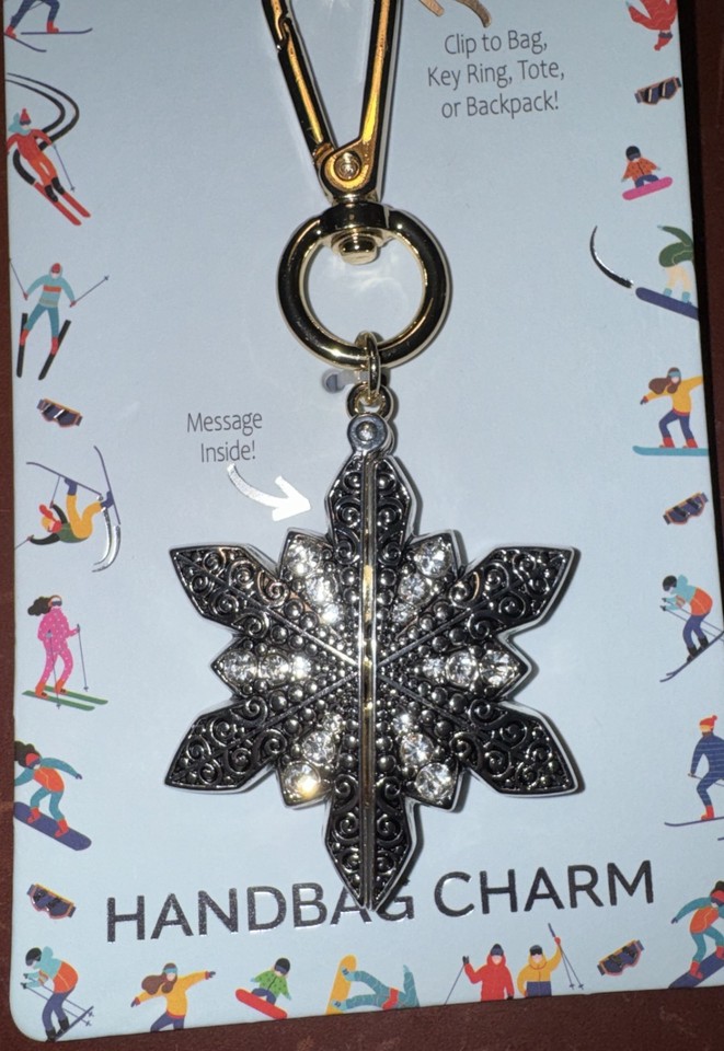 True to Form Snowflake Handbag Charm with "Let It Snow" Message Inside ...