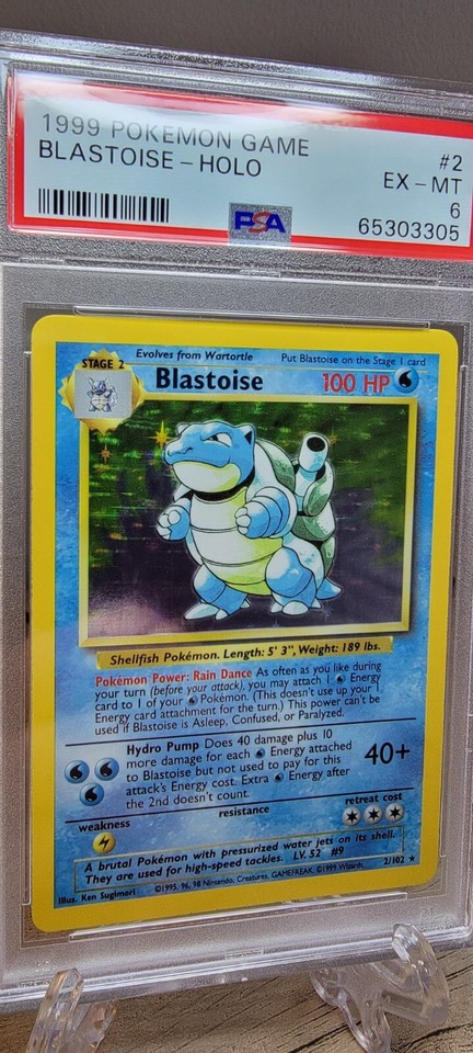**HOLO BLEED** Base Set Unlimited Blastoise 2 INCREDIBLY RARE Excellent ...