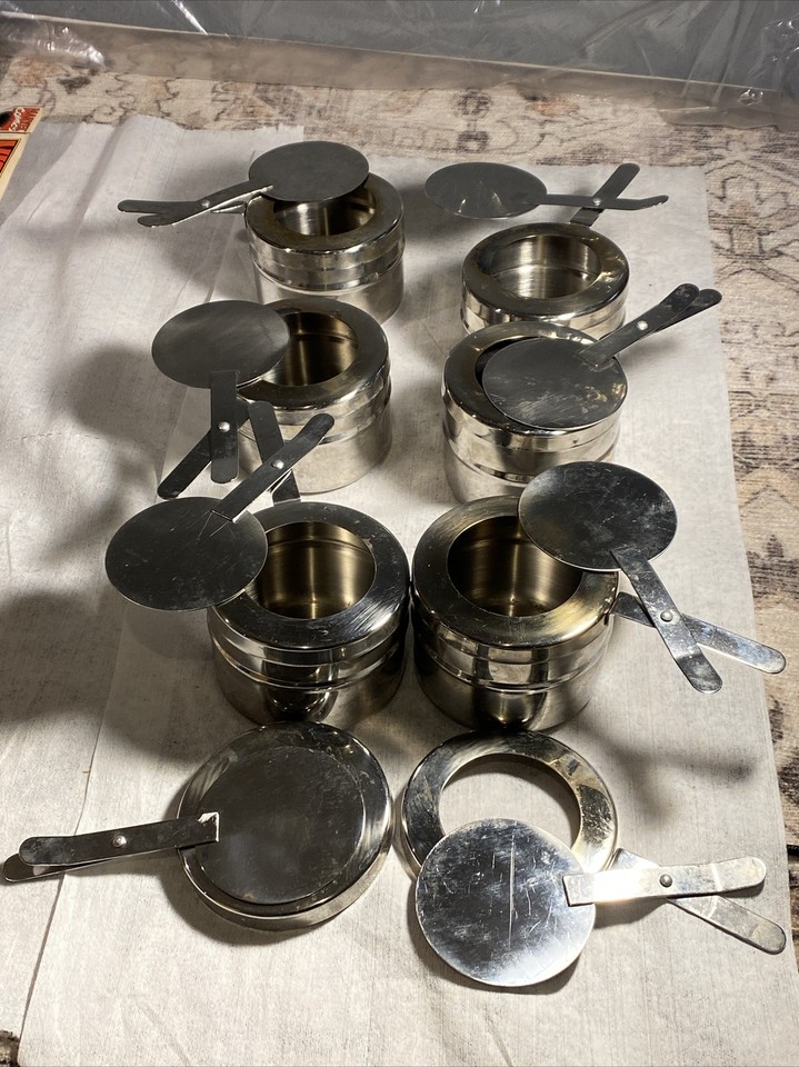 6- Stainless Steel Chafer Fuel Holder With Cover Used | eBay