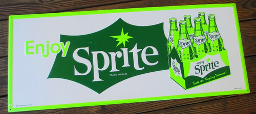 Sprite 24 Gauge Steel Sign Green Enjoy Sprite 36" x 15" 6 Pack ...