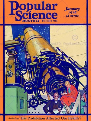 POPULAR SCIENCE 1928 TELESCOPE FINE ART PRINT POSTER CC1588 | eBay ...