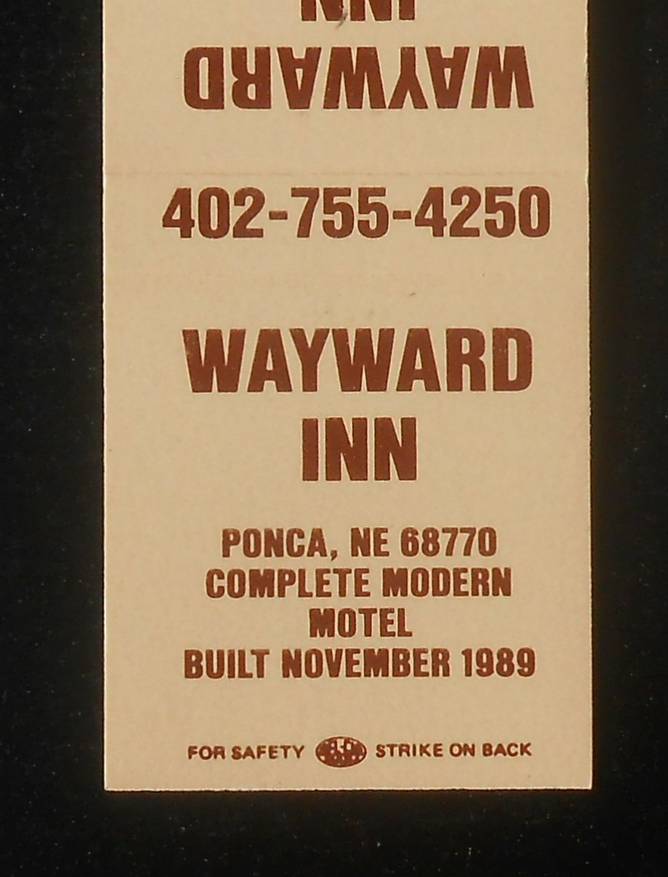 1990? Wayward Inn Complete Modern Motel Built 1989 Ponca NE Dixon Co ...